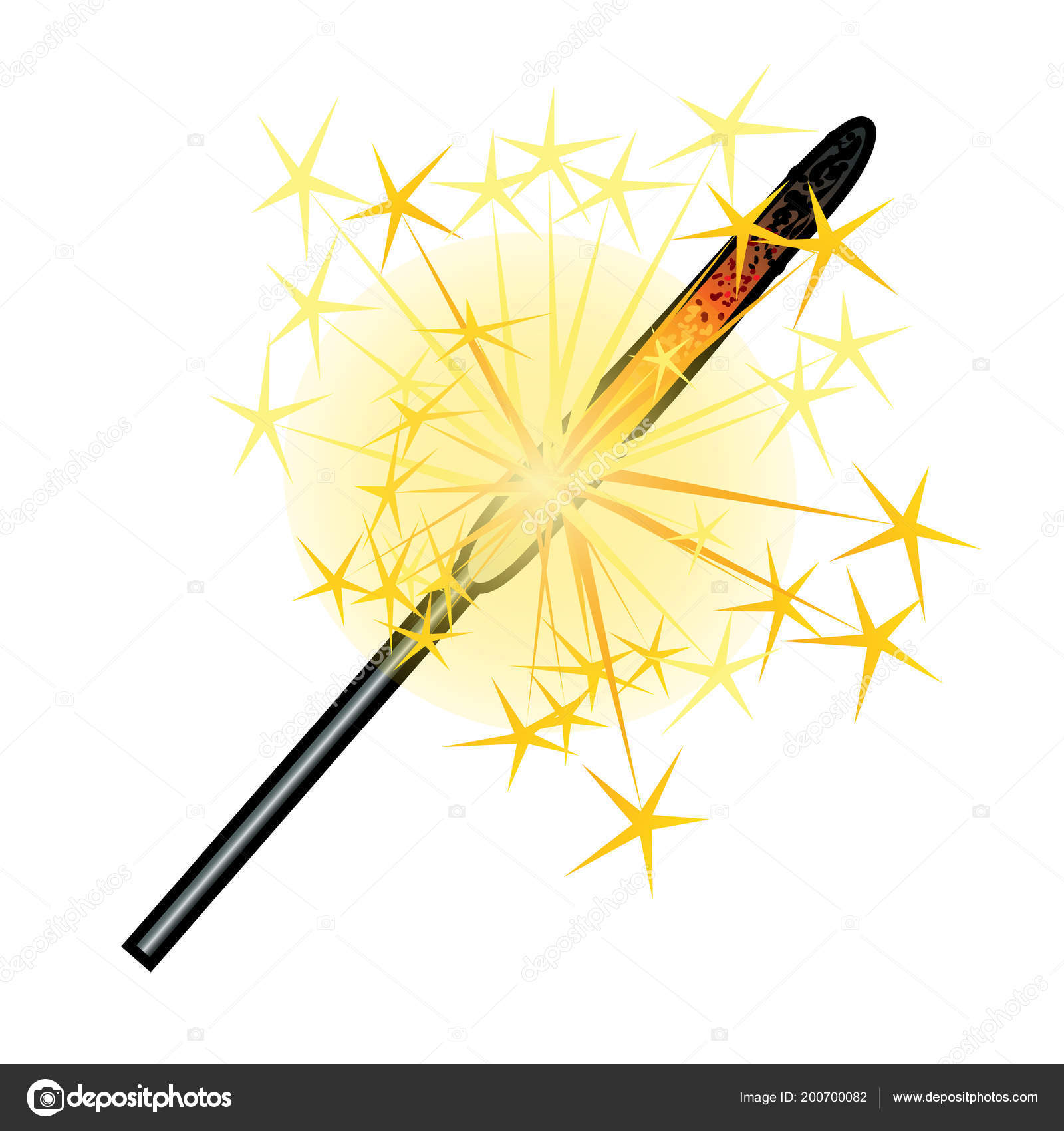 Burning sparkler isolated on white background. Sketch for greeting card ...