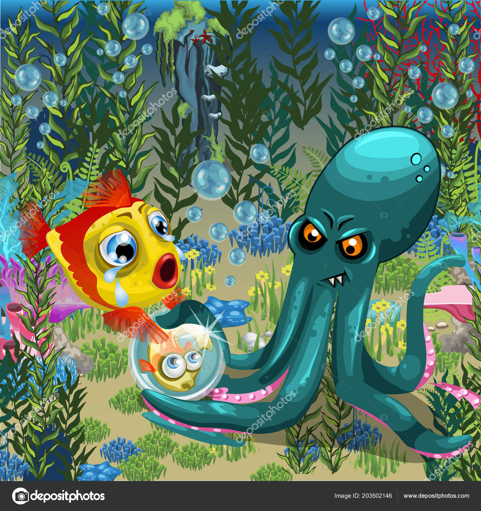 Evil Cartoon Octopus