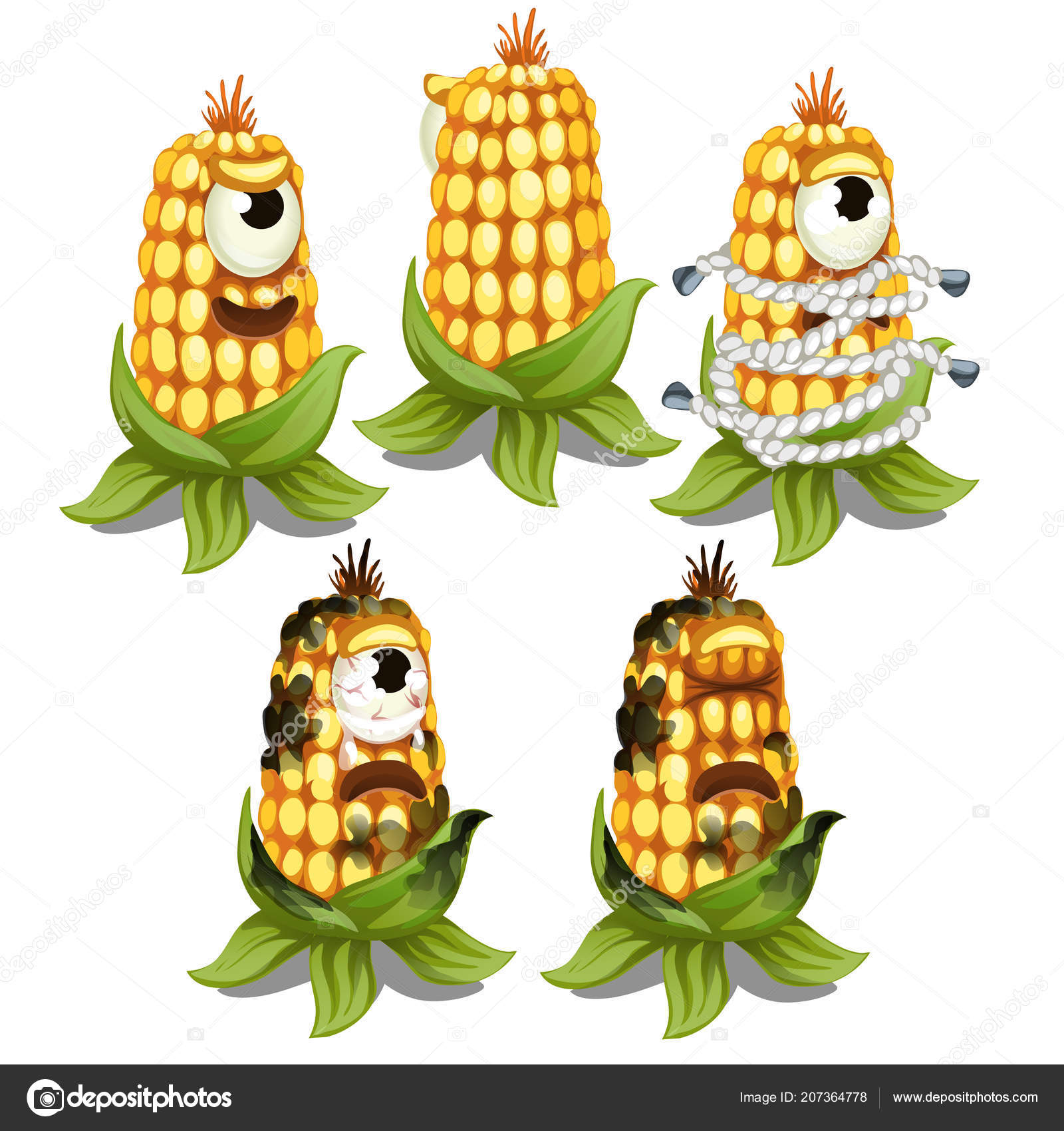 Trapped fancy monster in the form of an one-eyed decaying cob of corn ...