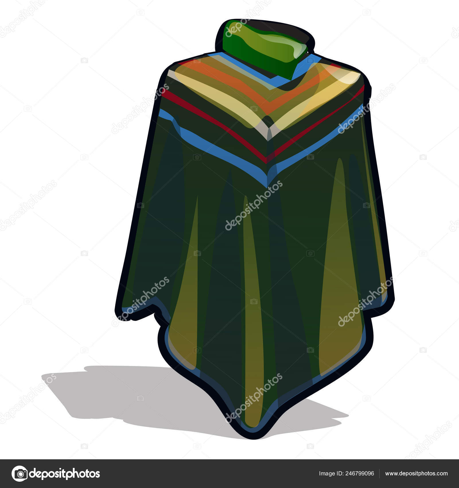 Mexican poncho isolated on white background. Vector cartoon close-up ...