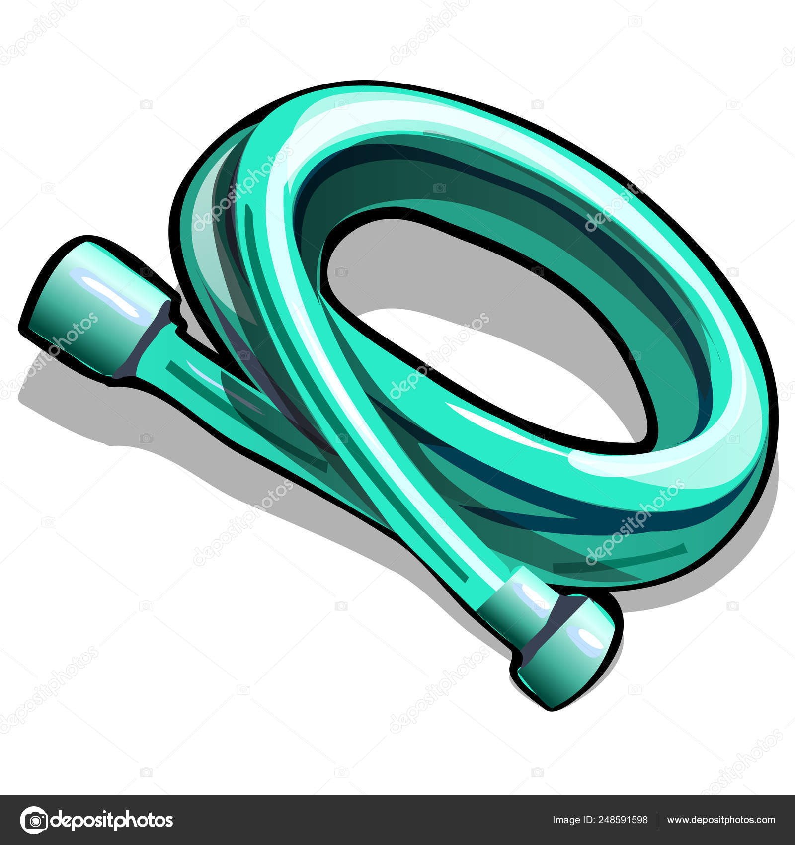 Silicone sanitary hose isolated on white background. Vector cartoon ...