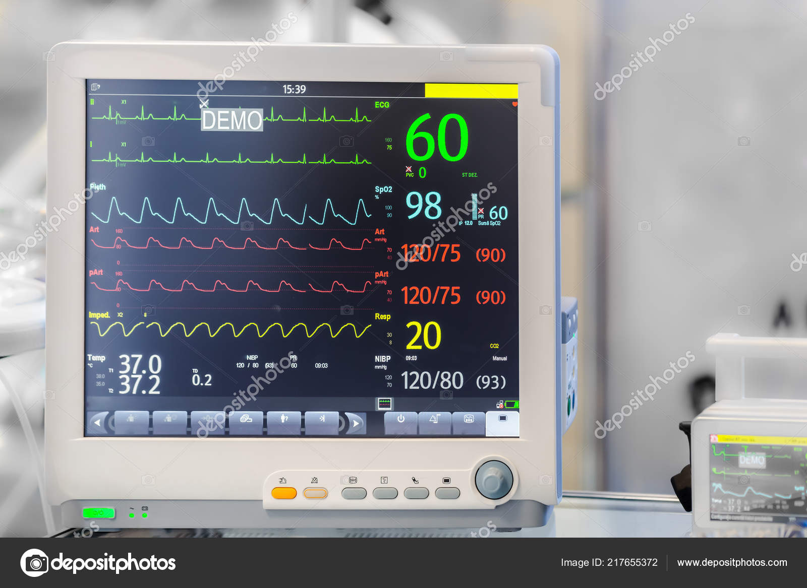 Diagnostic Medical Equipment Cardiogram Screen Background Image Space ...