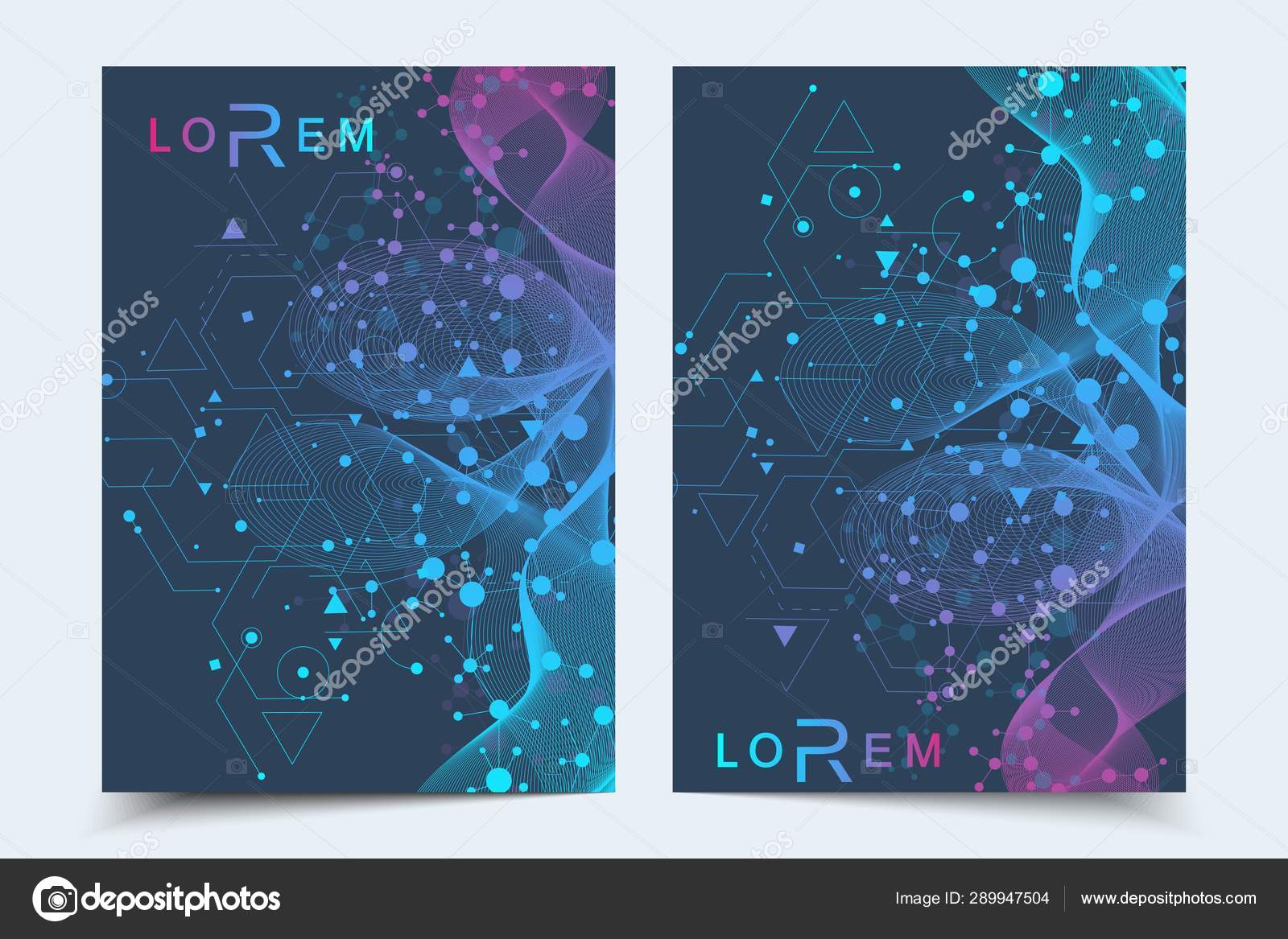 Scientific brochure design template. Vector flyer layout, Molecular ...