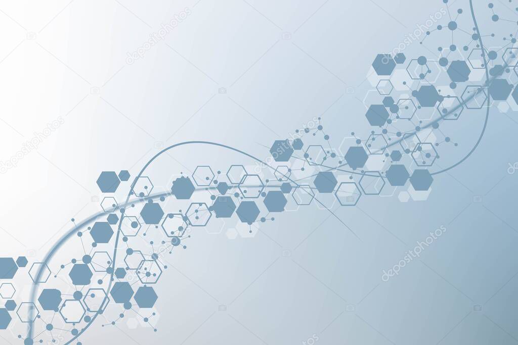 Fondo abstracto hexagonal. Visualizaci n de Big Data. Conexi n de red global. Medicina, tecnolog ...