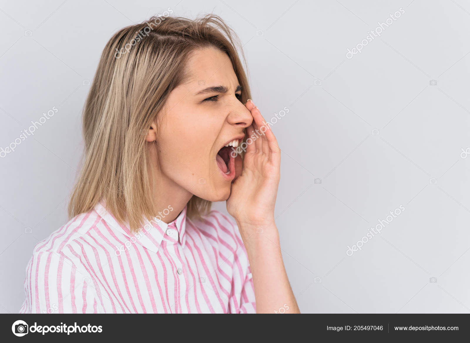 Woman Screaming Side View