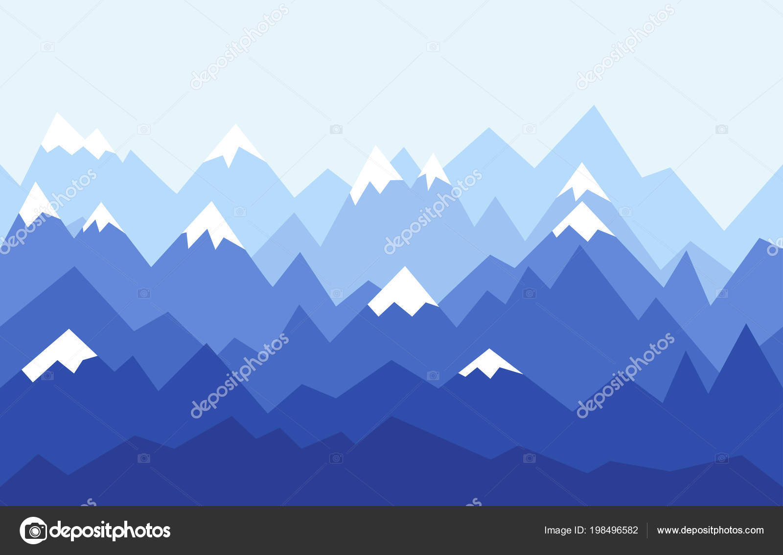 Mountains Landscape Geometric Style Outdoor Vector Background Seamless ...