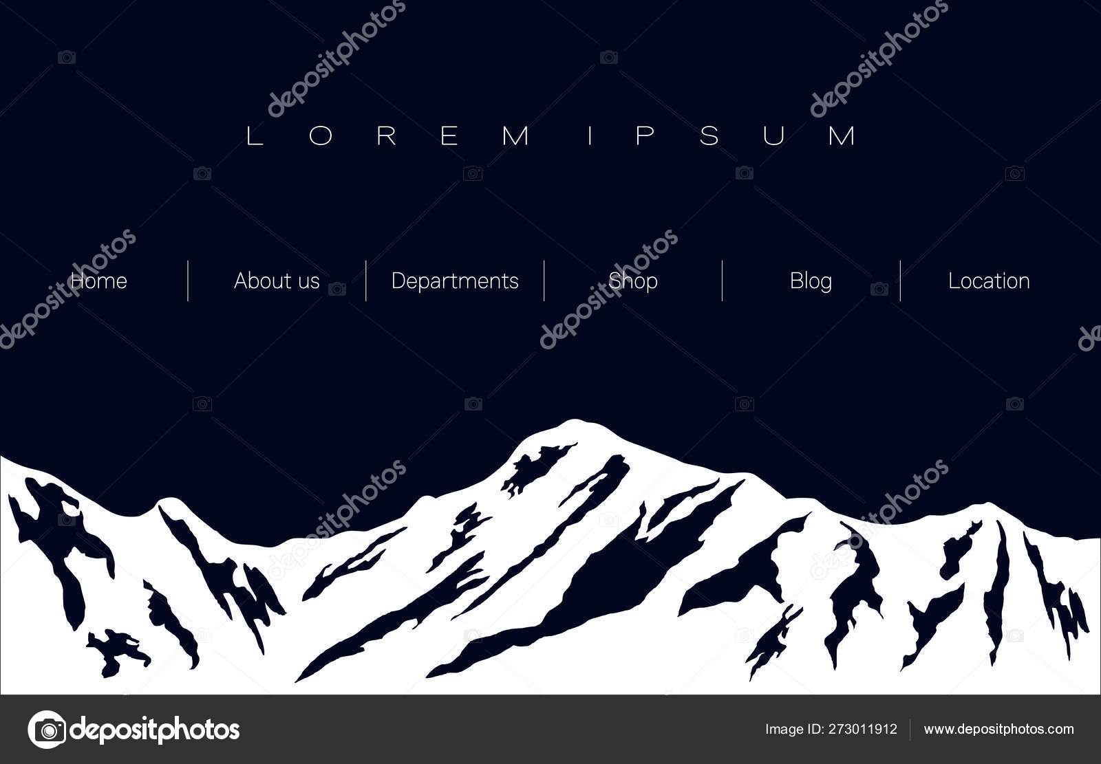 Mountain ridge in black and white. Vector illustration with space for ...