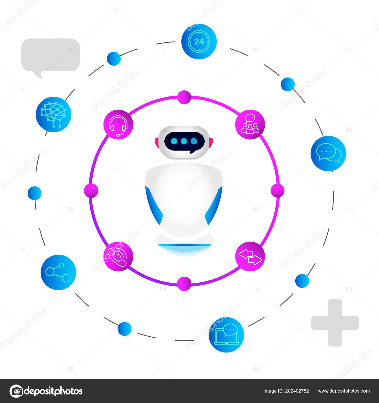 Chat Bot Robot Virtual Assistance Features Functions Artificial ...