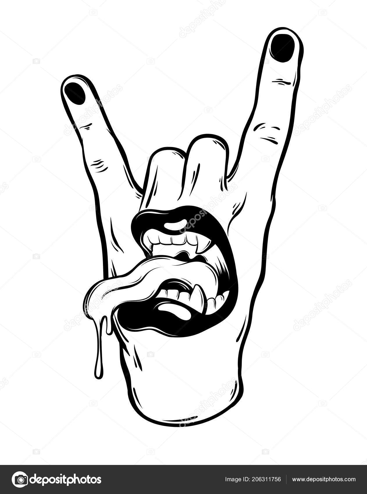 Rock On Hand Drawing