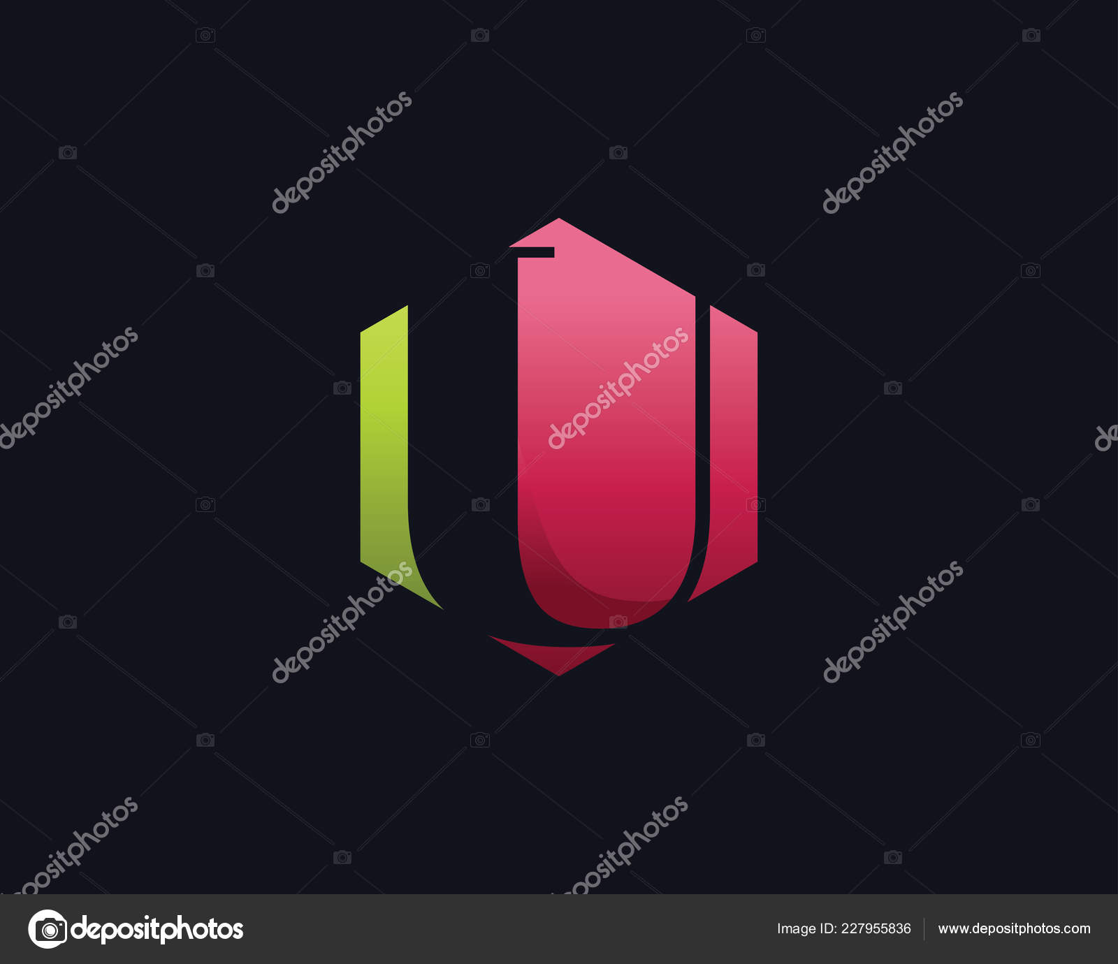 Modern Elegant Negative Space Letter Alphabet Logo Stock Vector by ...