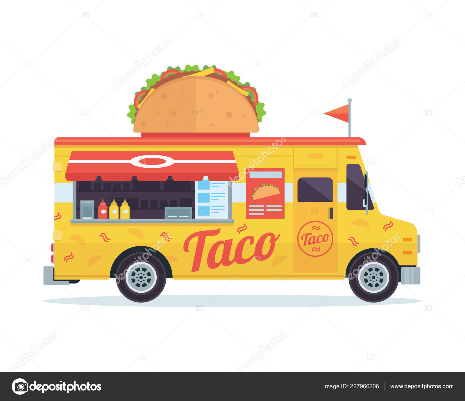 Modern Delicious Commercial Food Truck Vehicle Taco Bar Stock Vector by ... Modern Delicious Commercial Food Truck Vehicle Taco Bar Stock Vector by ...