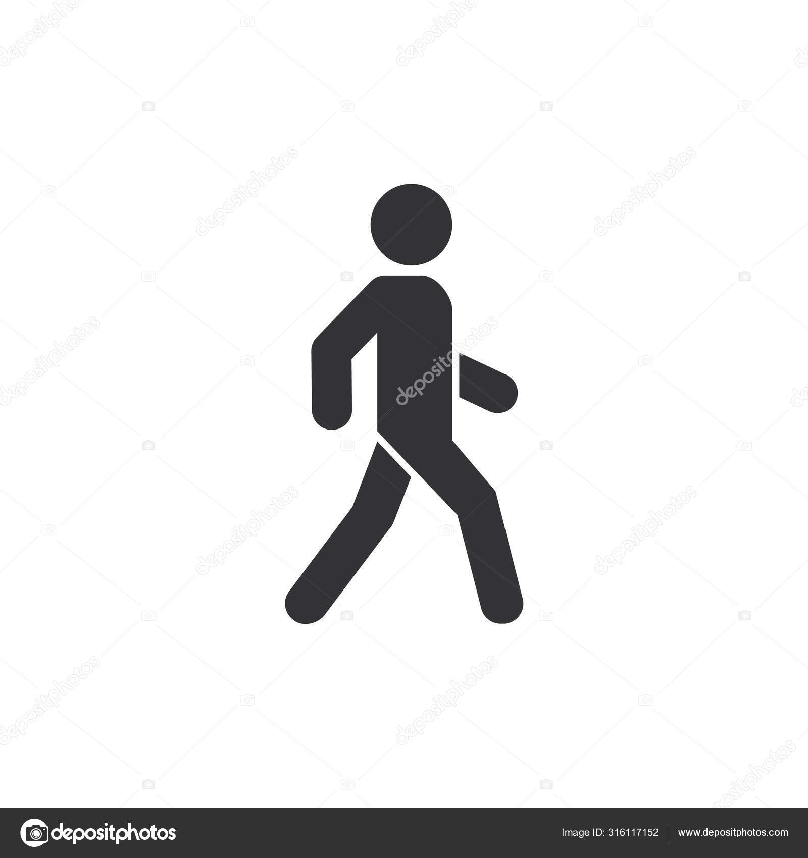 Man Walk Icon White Background Vector Illustration Stock Vector by ...