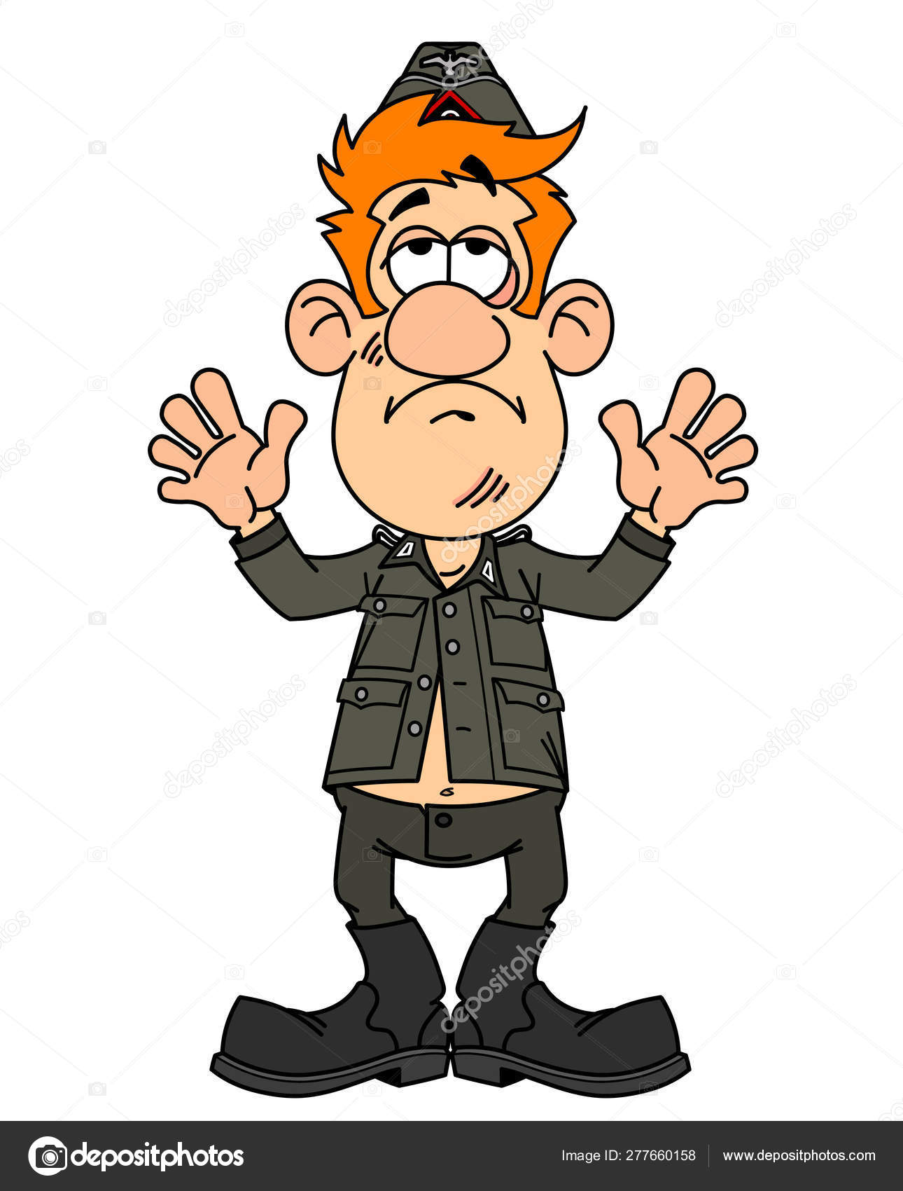 Cartoon German Soldier With Gun