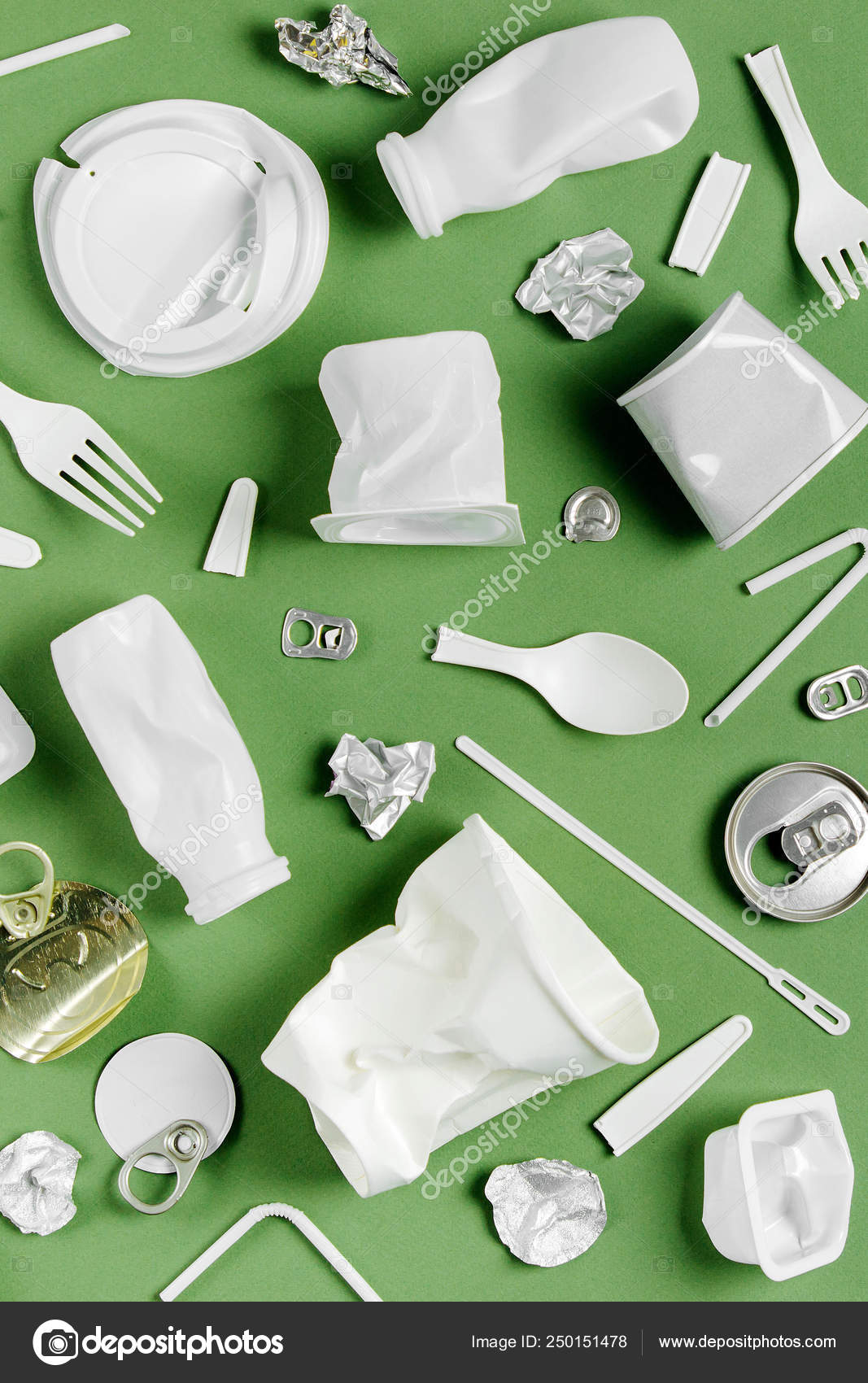 Plastic Waste Collection Green Background Concept Recycling Plastic ...