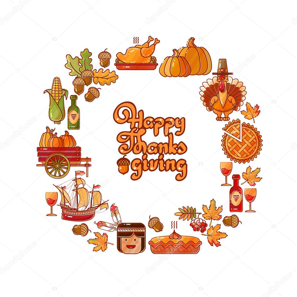 Conjunto vectorial de iconos de dibujos animados de colores para el día ...