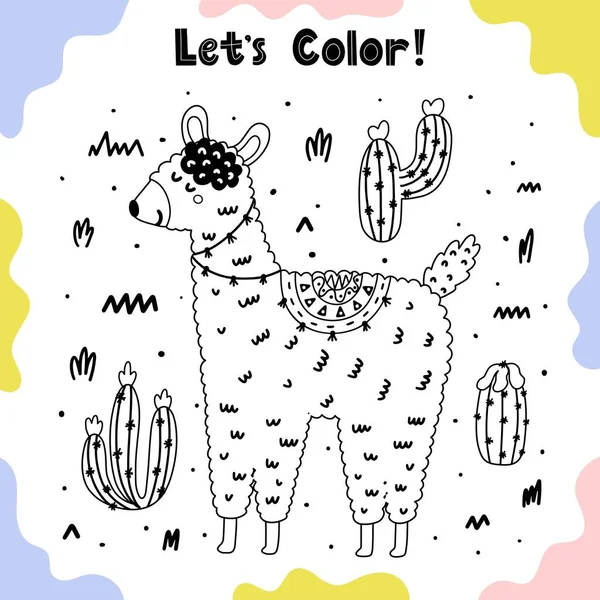 No Prob Llama coloring page with funny alpaca Stock Vector Image by ...