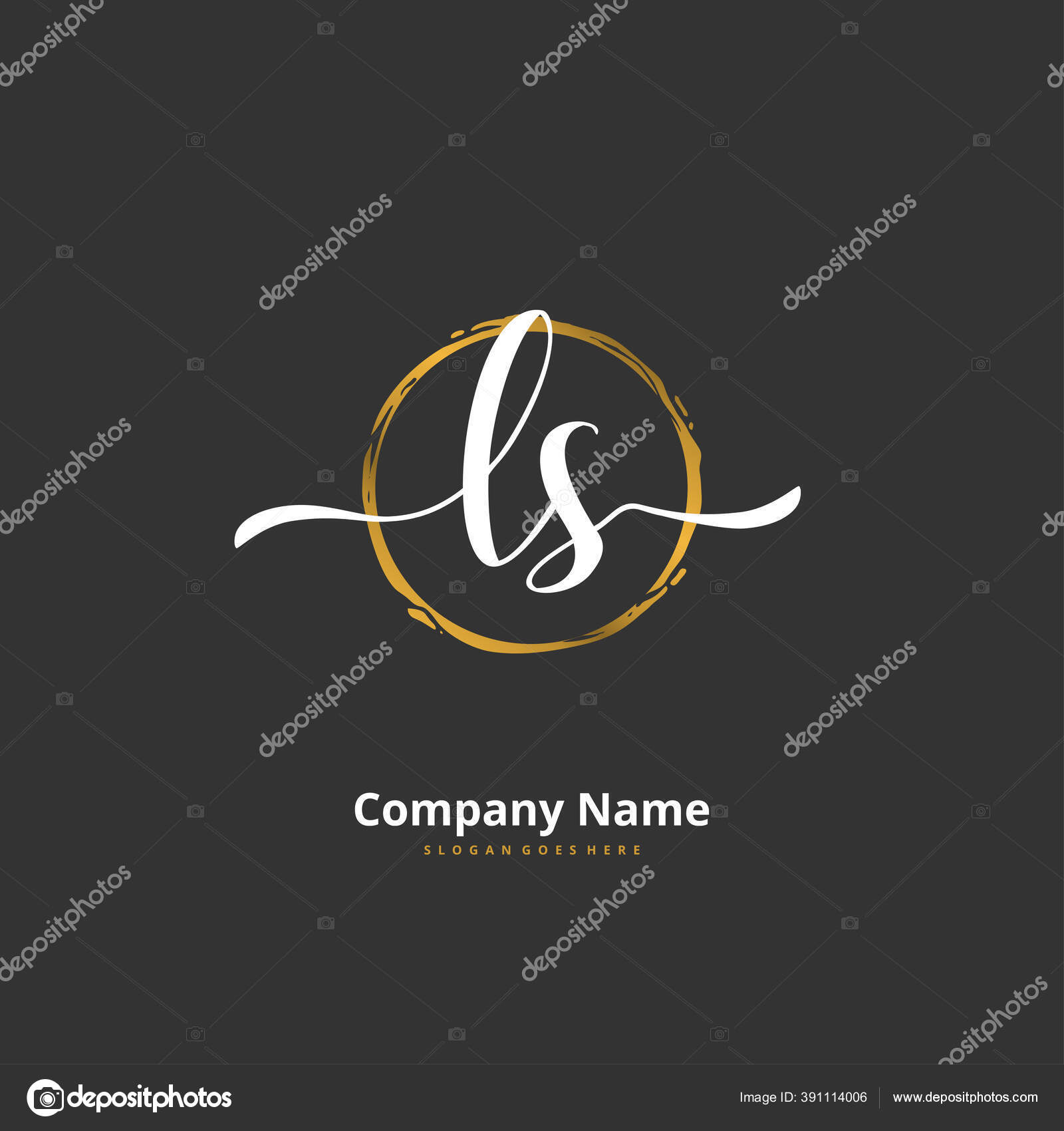 Initial Handwriting Signature Logo Design Circle Beautiful Design Handwritten Logo Stock Vector ...