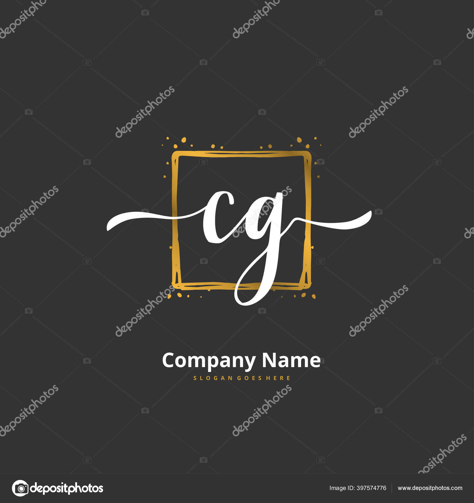 Initial Handwriting Signature Logo Design Circle Beautiful Design Handwritten Logo Stock Vector ...