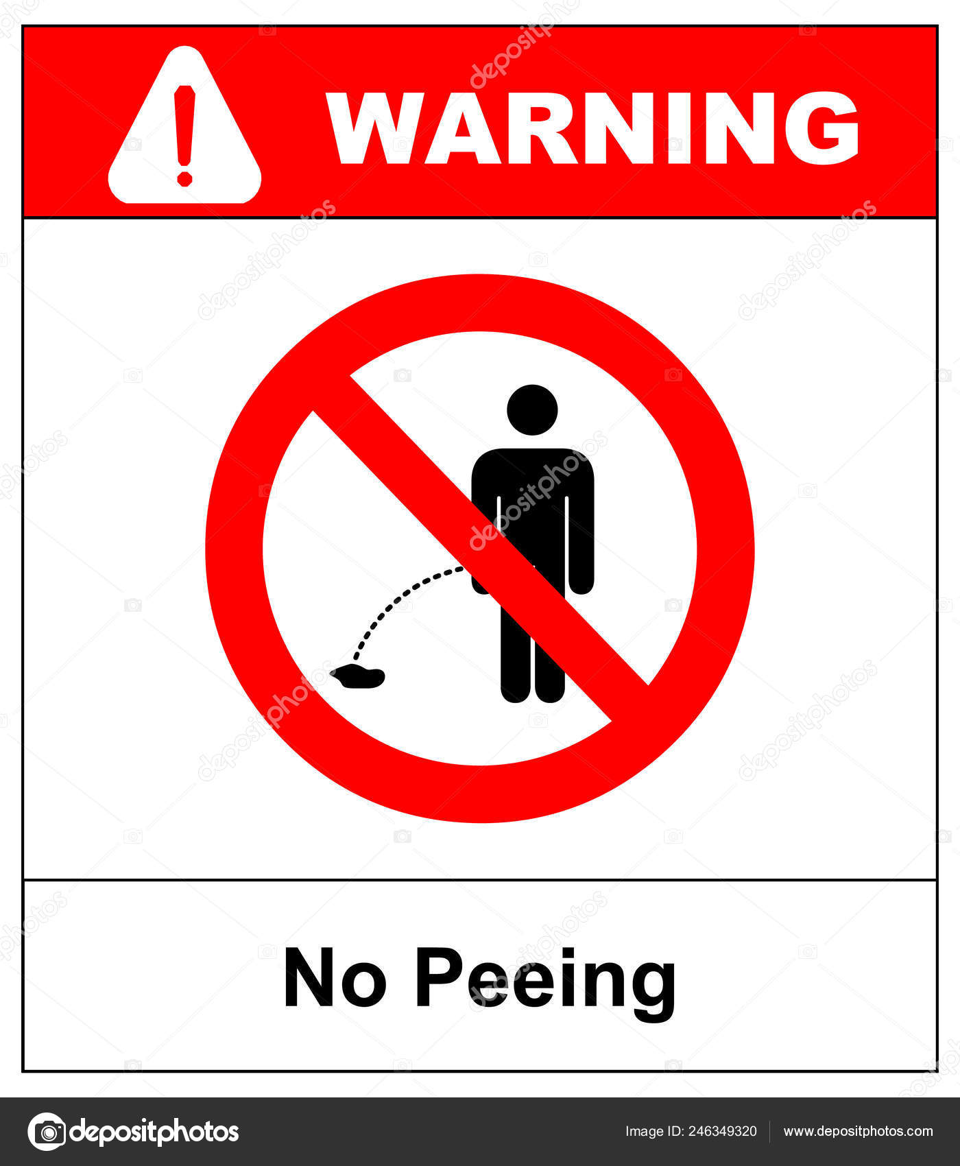 No peeing sign illustration isolated on white background. No urinating ...