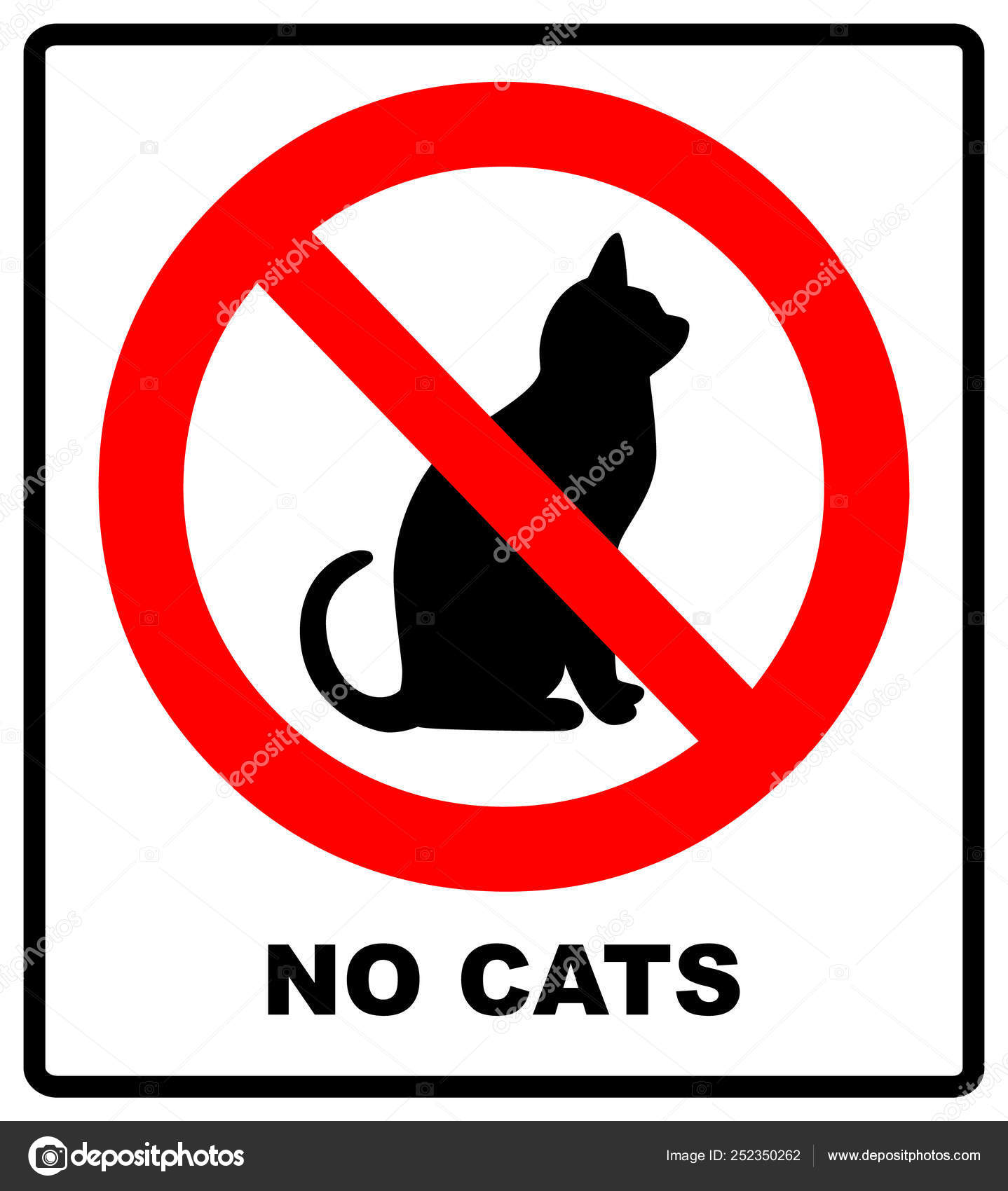No cats.Prohibiting sign location or entry of pets at this point or ...