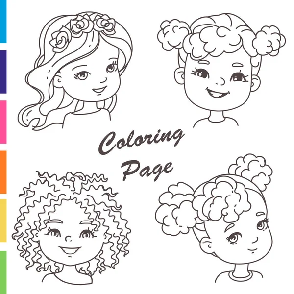 Face coloring pages imágenes de stock de arte vectorial | Depositphotos