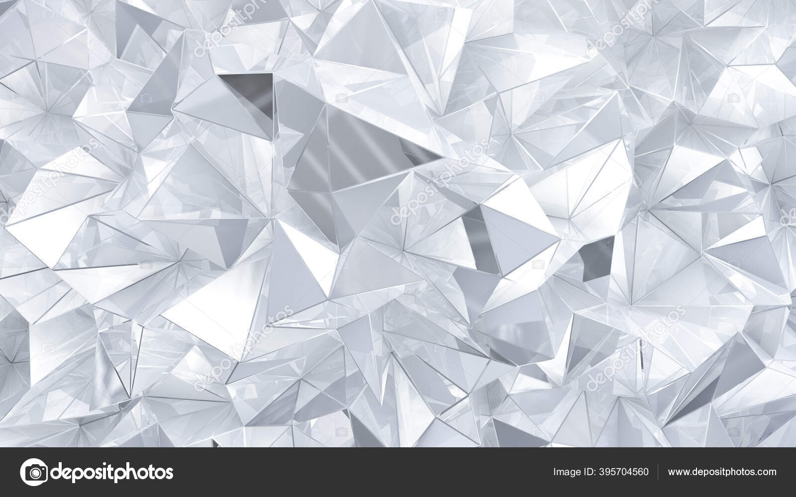 White Crystal Background Triangles Rendering Illustration Stock Photo ...