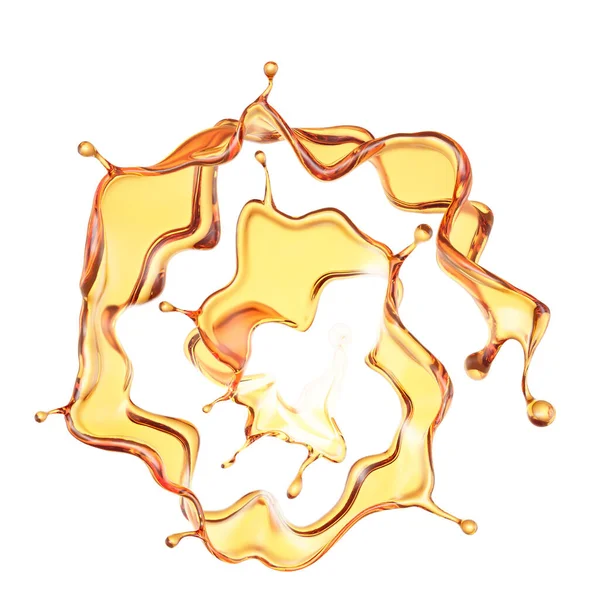 Splash Transparent Orange Liquid White Background Rendering ...
