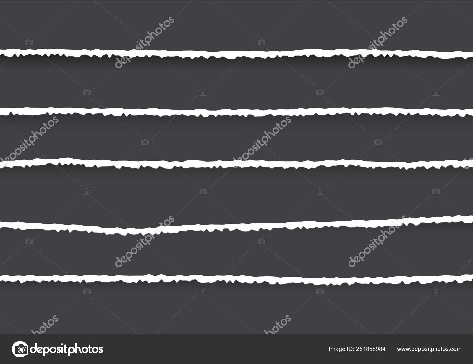 Set Ripped Torn Paper Stripes Texture Paper Damaged Edge Isolated Stock ...