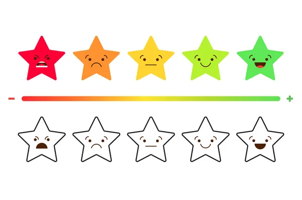 Satisfaction Rating Set Feedback Icons Form Emotions Excellent Good ...