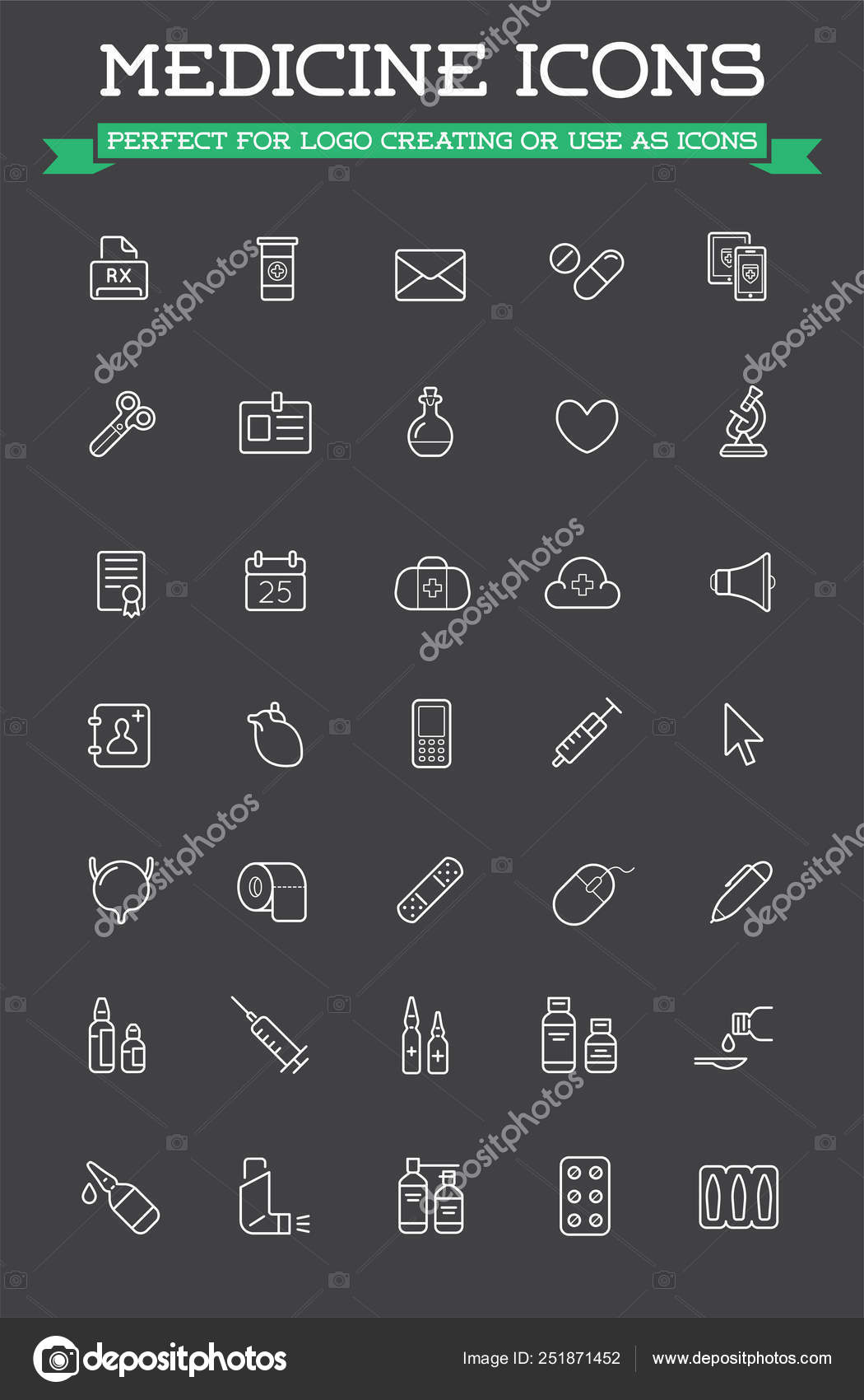 Image vectorielle Médicaments Icônes Connexes Vecteur Mince Ensemble D ...