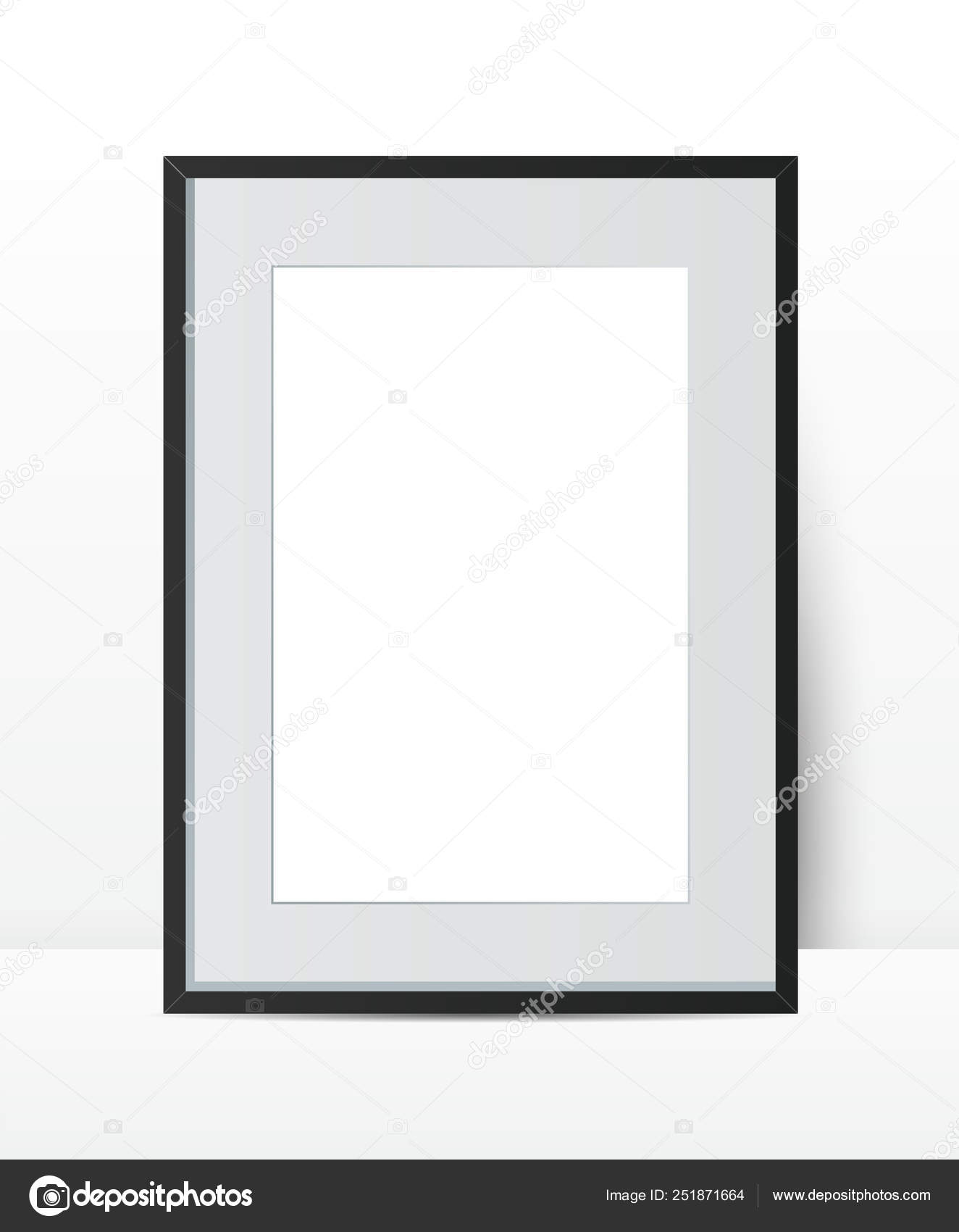 Realistic Photo Frame on wall background. Perfect for presentati Stock ...
