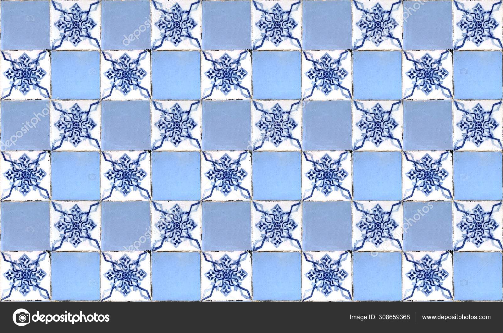 Seamless Portugal Spain Azulejo Tile Background High Resolution — Stock ...