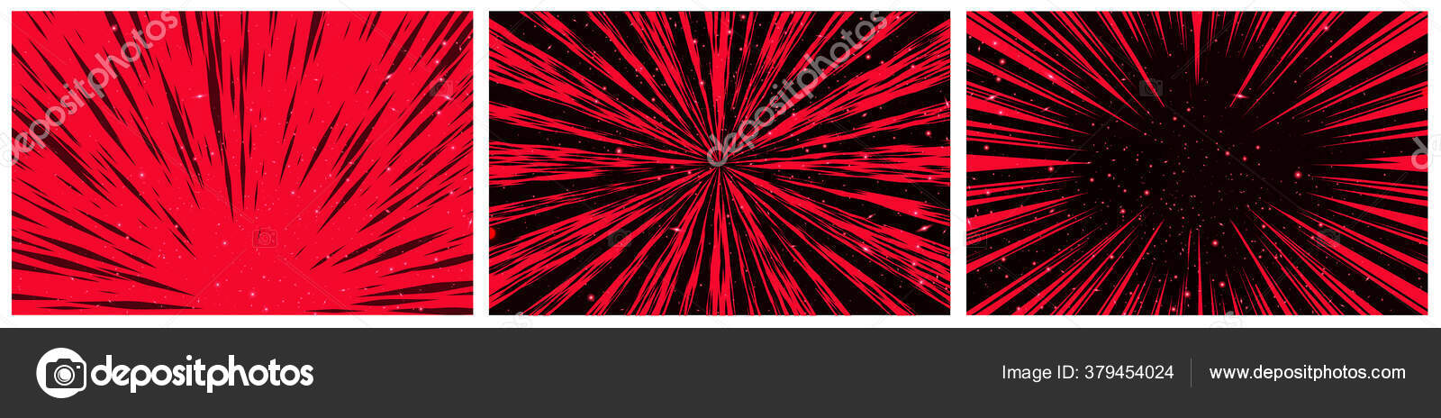Set Hyper Speed Warp Sun Rays Explosions Boom Comic Books Stock Vector ...