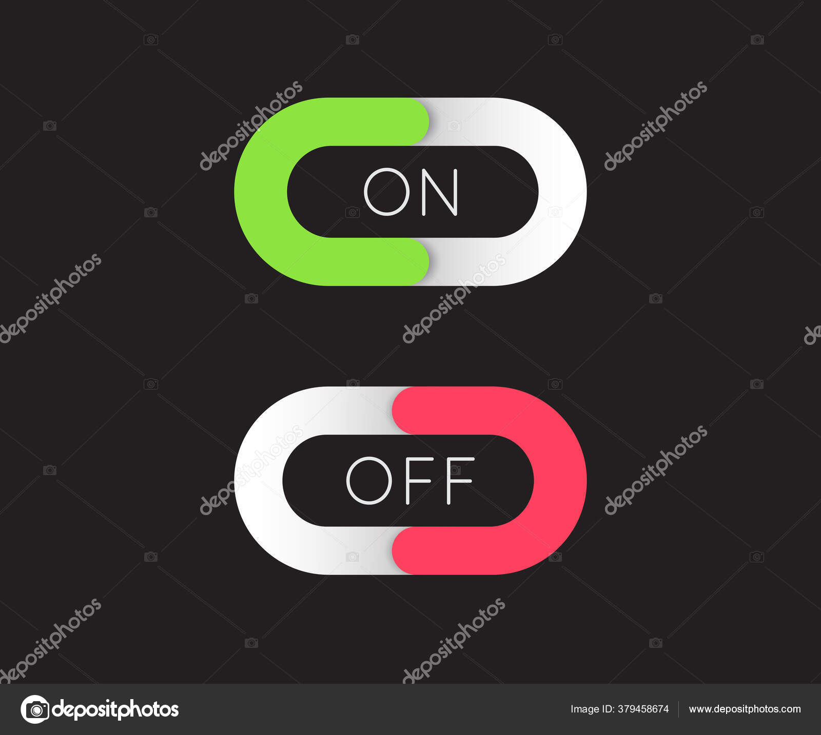 Toggle Switch Buttons Modern Devices User Interface Vector Graphic Design Stock Vector Image by ...