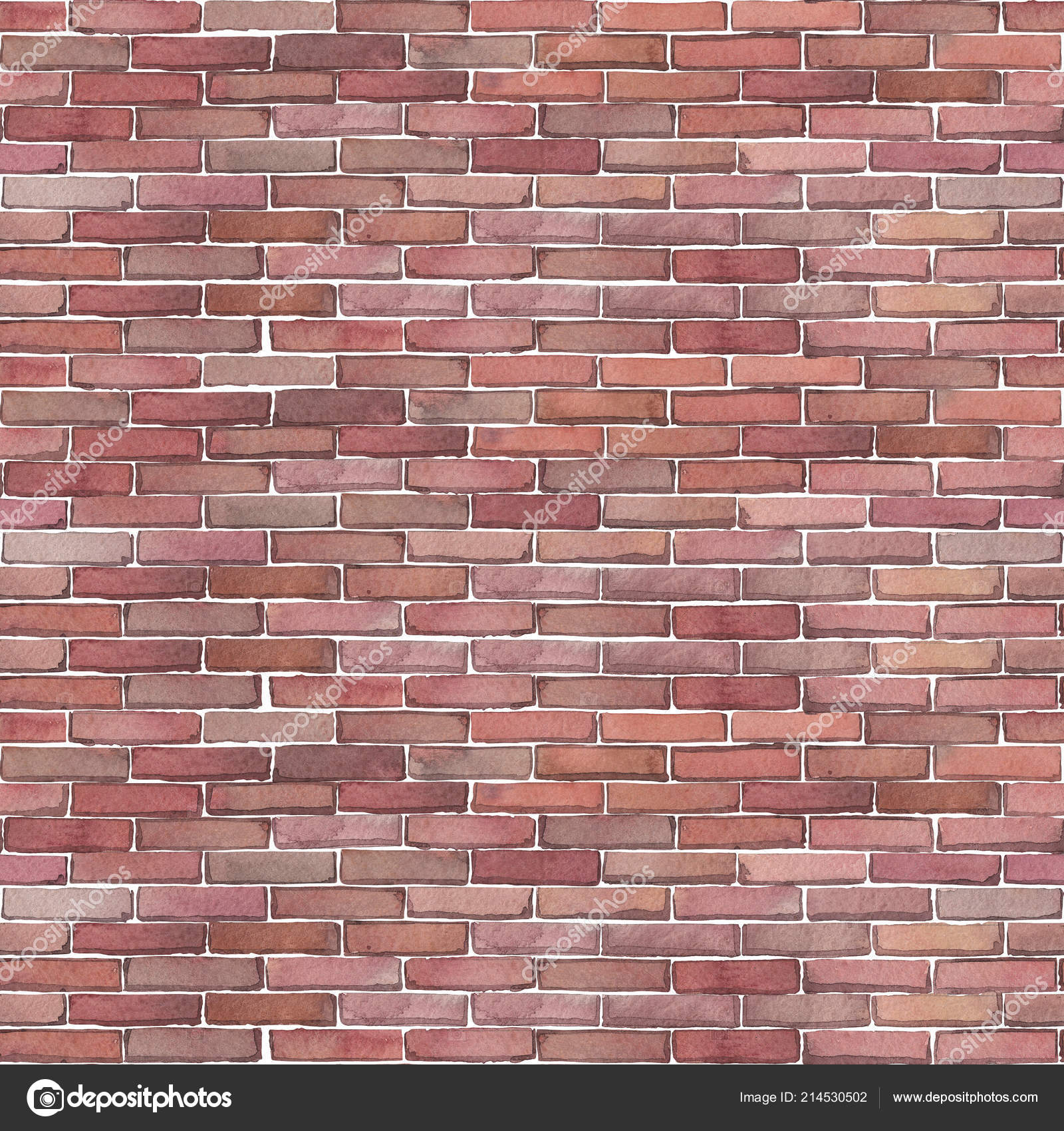 Watercolor seamless pattern of red brick wall — Stock Photo ...