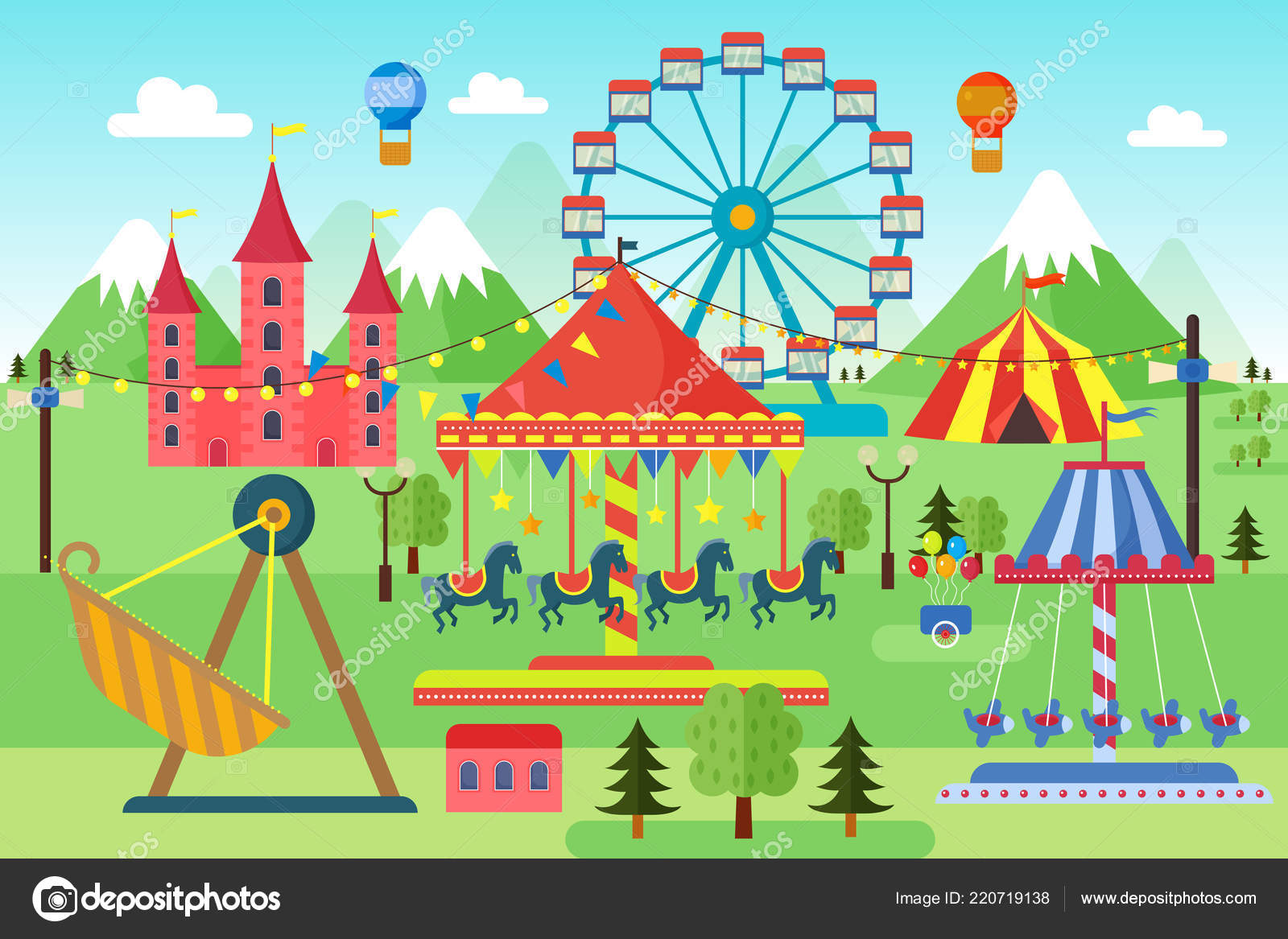 Cartoon Carnival Rides