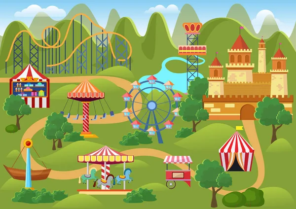 Amusement park map ⬇ Vector Image by © artisticco | Vector Stock 8539620
