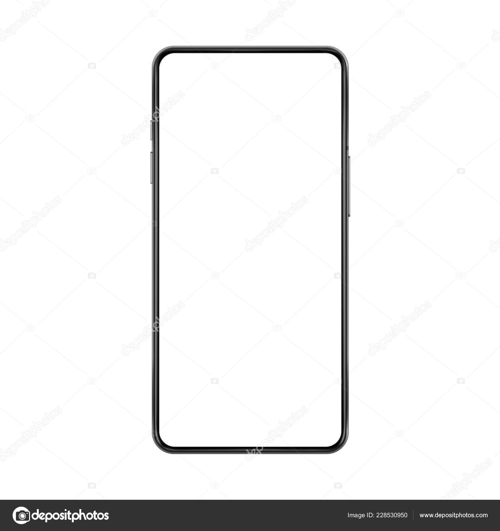 Frameless no frame realistic imagined smartphone mock up with blank ...
