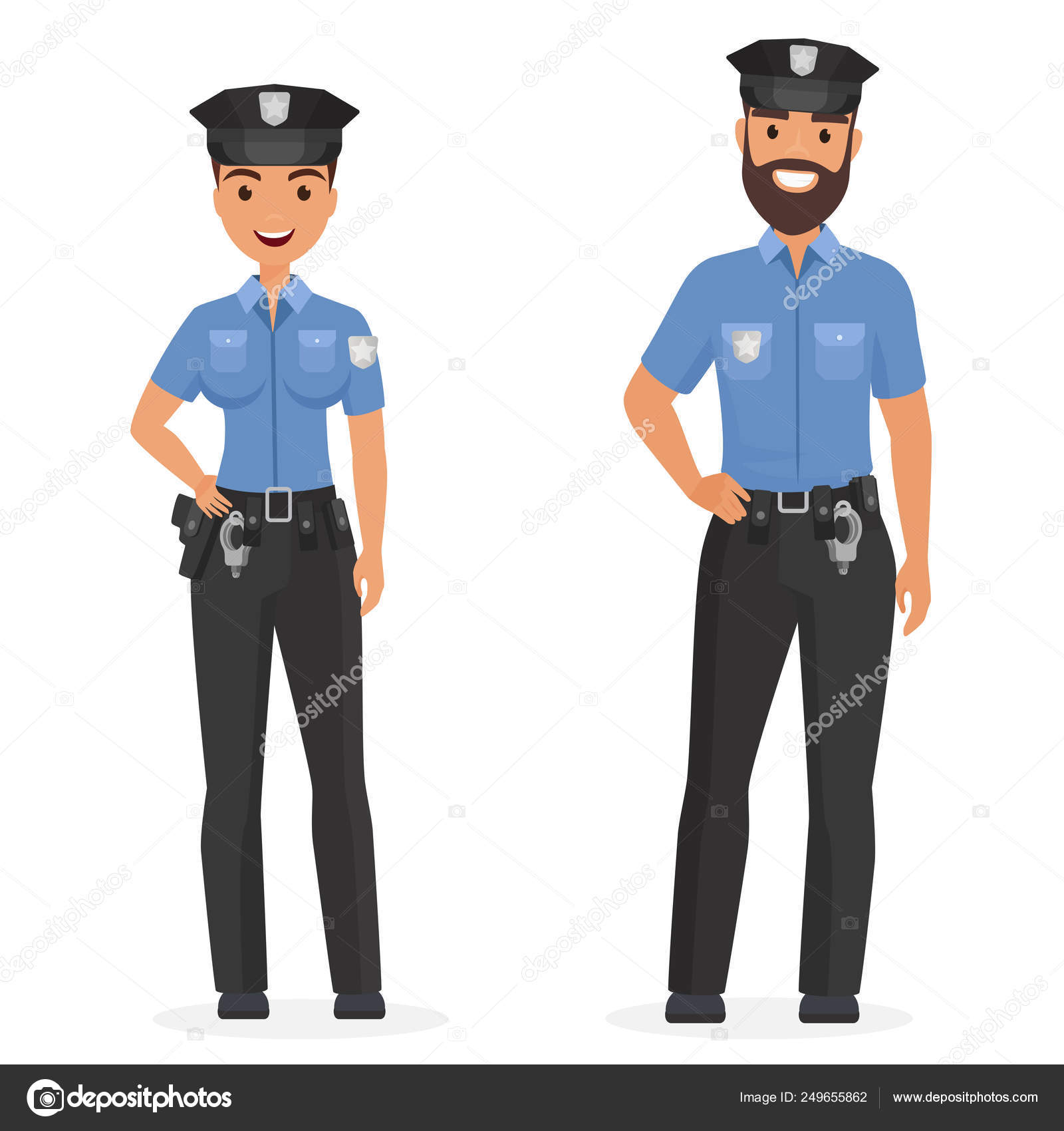 Happy Policeman Cartoon