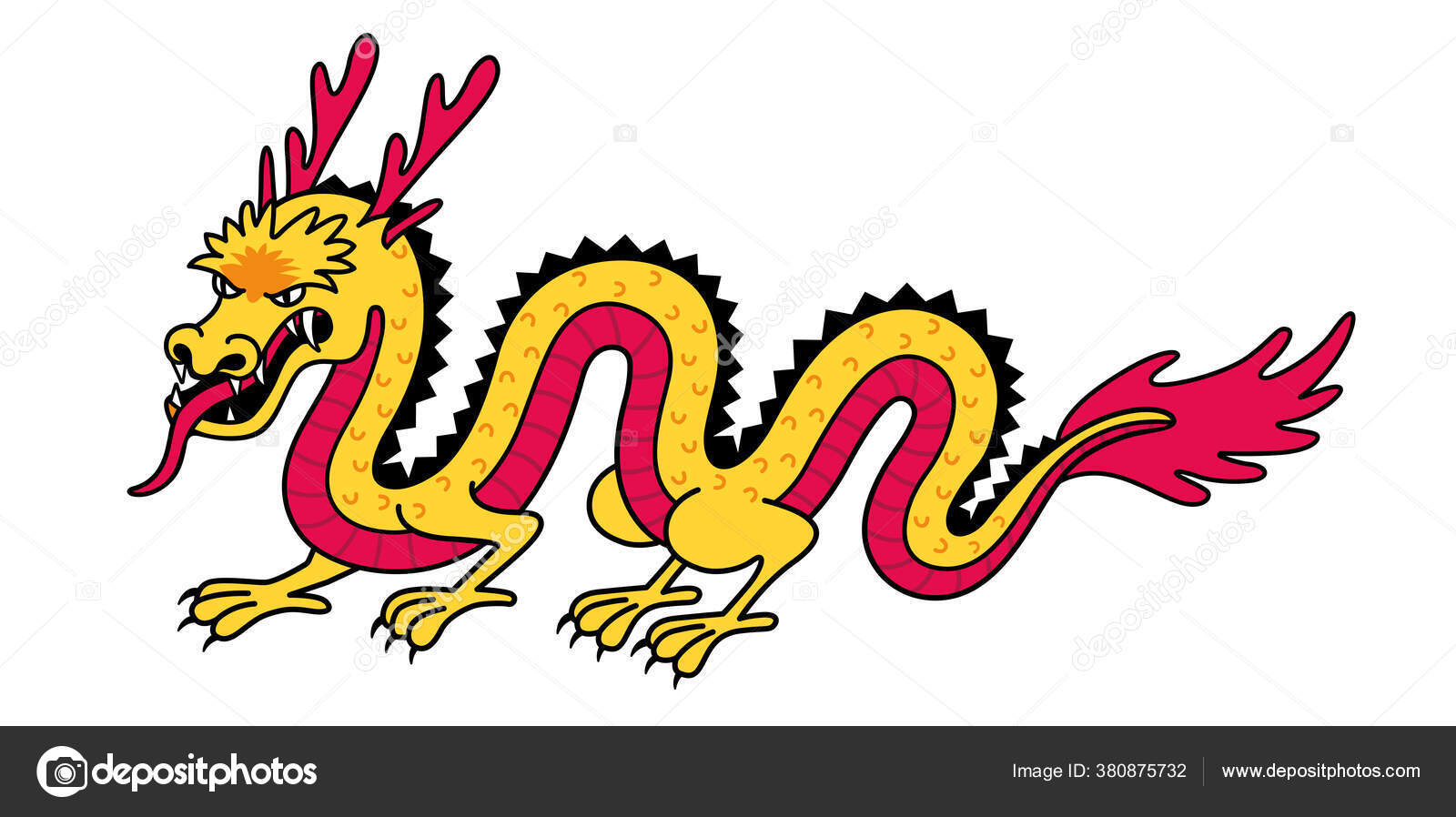 Traditional Japanese Dragon Asian Mythological Creature Vector Cartoon ...
