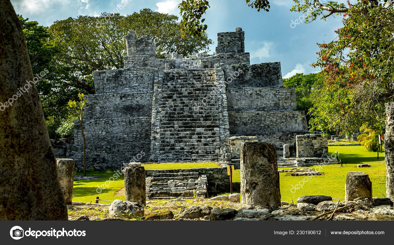 Ancient City Meko Located Cancun Our Model Ruins City Pictures — Stock ...