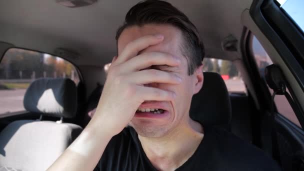 Sad desperate man crying in the car ⬇ Video by © Magicmore Stock ...