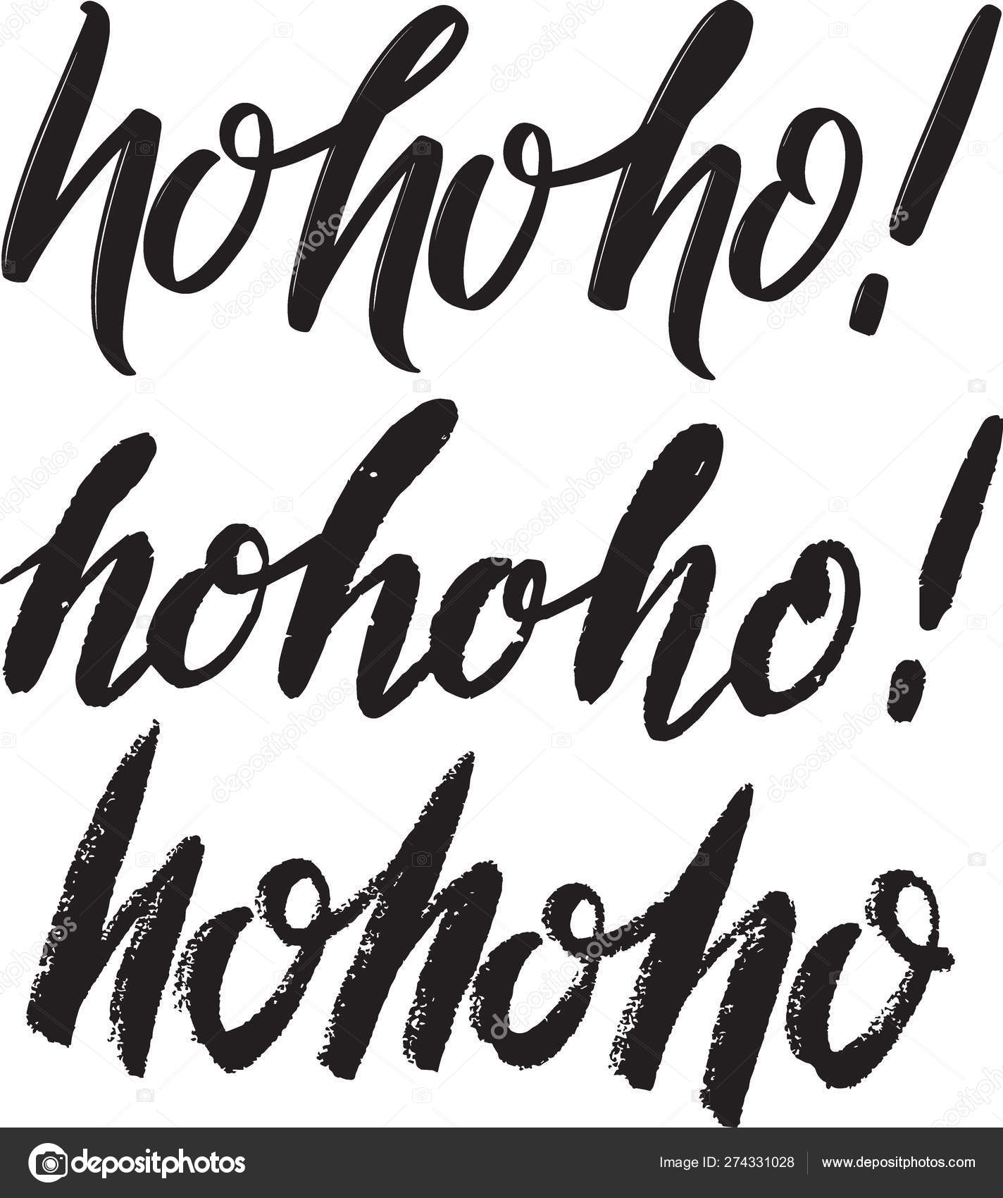 2020 Hand Written Lettering White Background Hohoho Christmass New Year ...