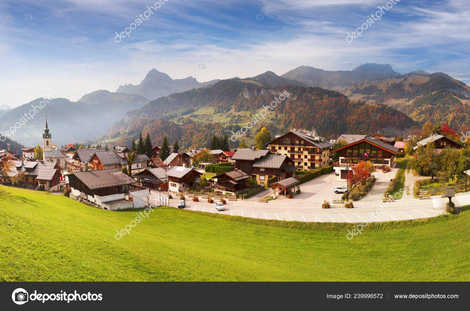 France Chamonix October 2018 Typical Ski Resort Village Alps District ...