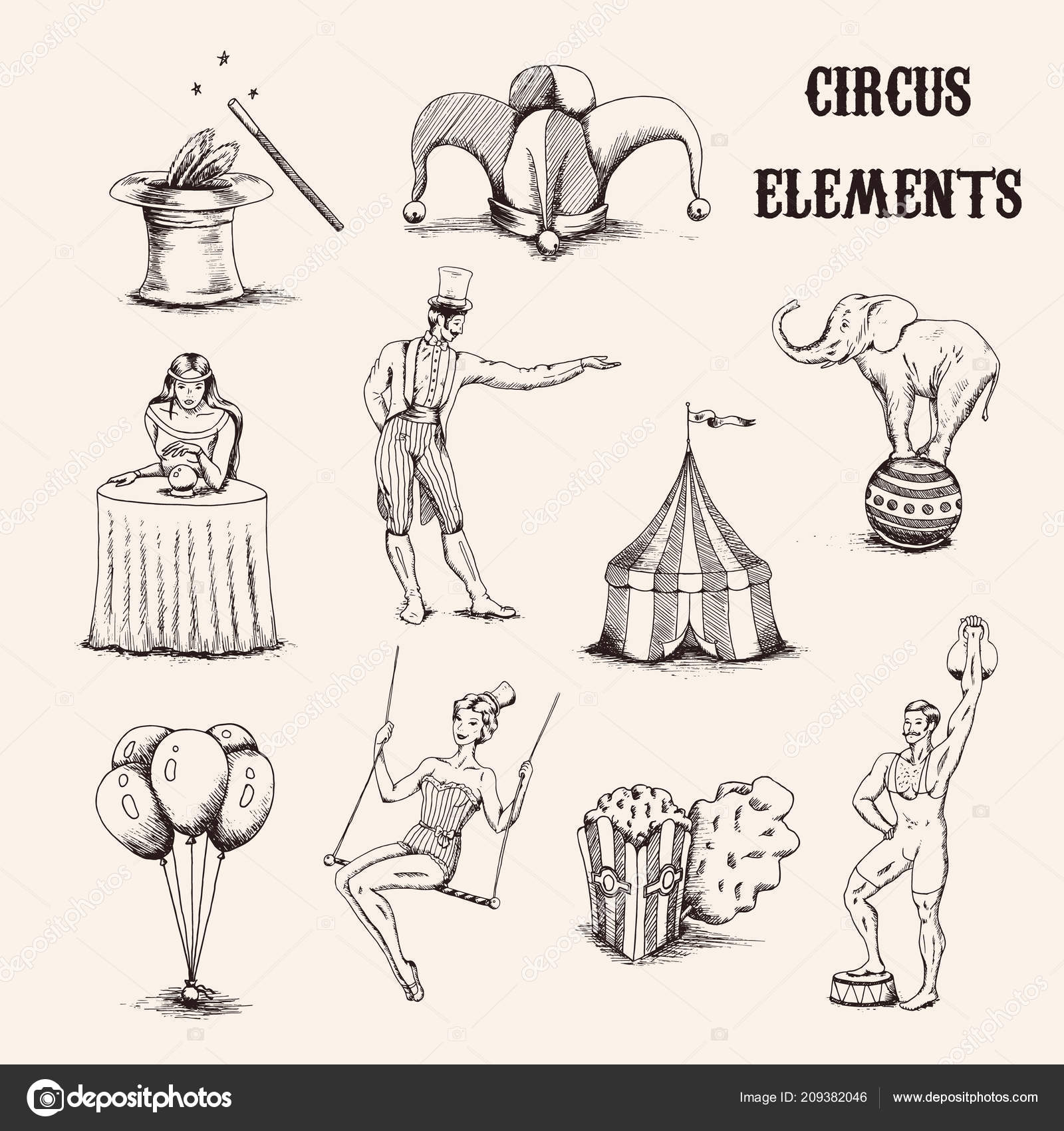 Circus Acrobats Drawing