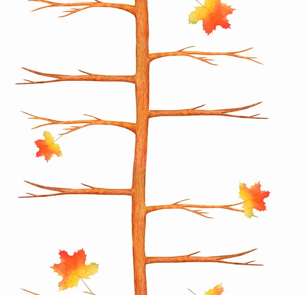 Cartoon Fall Tree With Branches