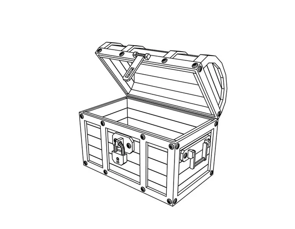 Empty Treasure Chest Coloring Page