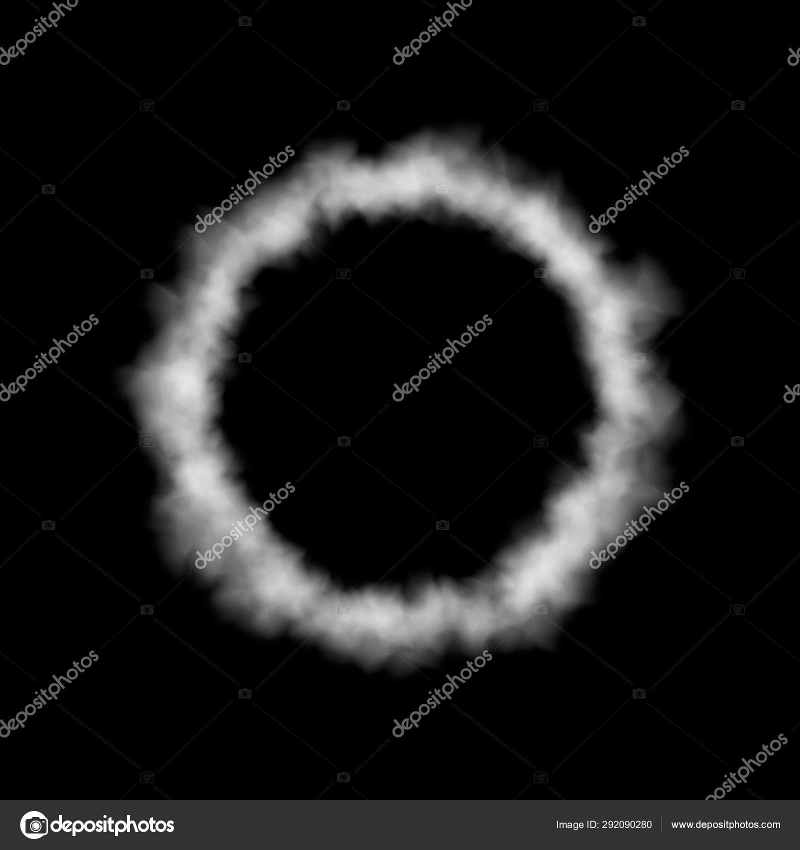 Ring of smoke. Isolated on black background. Vector. Stock Vector Image ...