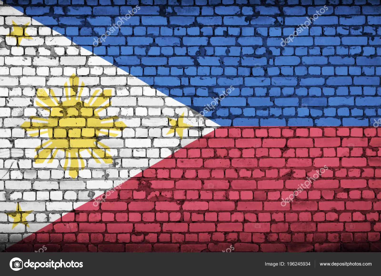 Philippines Flag Painted Old Brick Wall ⬇ Stock Photo, Image by ...