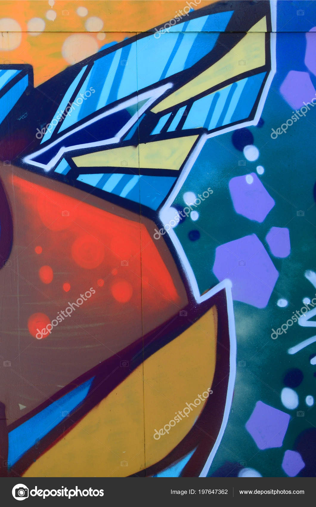Street Art Abstract Background Image Fragment Colored Graffiti Painting ...